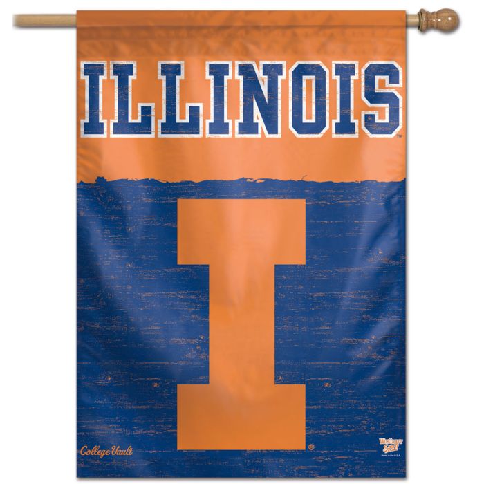 Illinois Fighting Illini Vertical Flag 28" x 40" – Gameday Spirit Fanstore