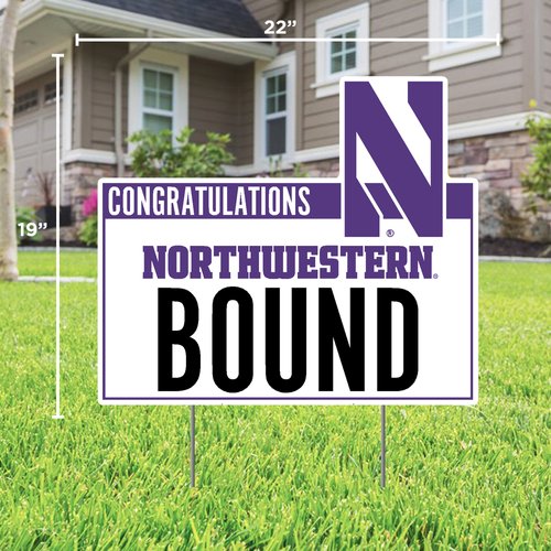 CONGRATULATIONS NORTHWESTERN BOUND LAWN SIGN – Gameday Spirit Fanstore