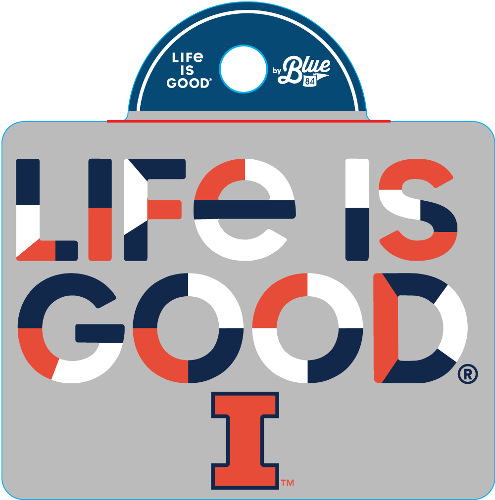 Illinois Grey Life is Good Sticker – Gameday Spirit Fanstore