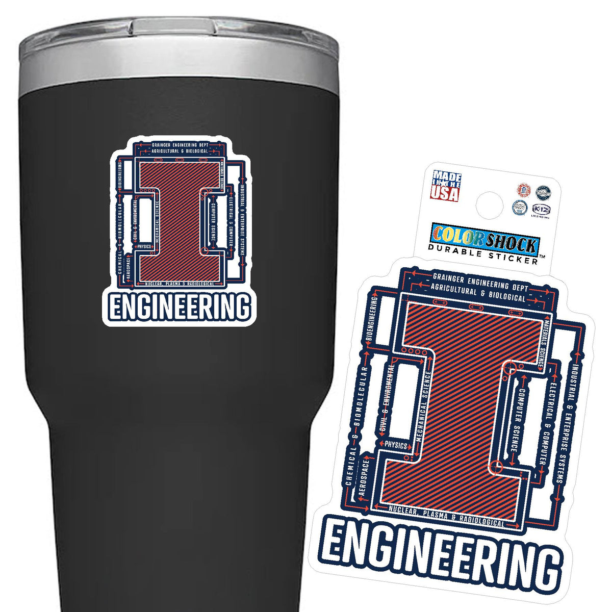 Illinois Engineering Decal – Gameday Spirit Fanstore