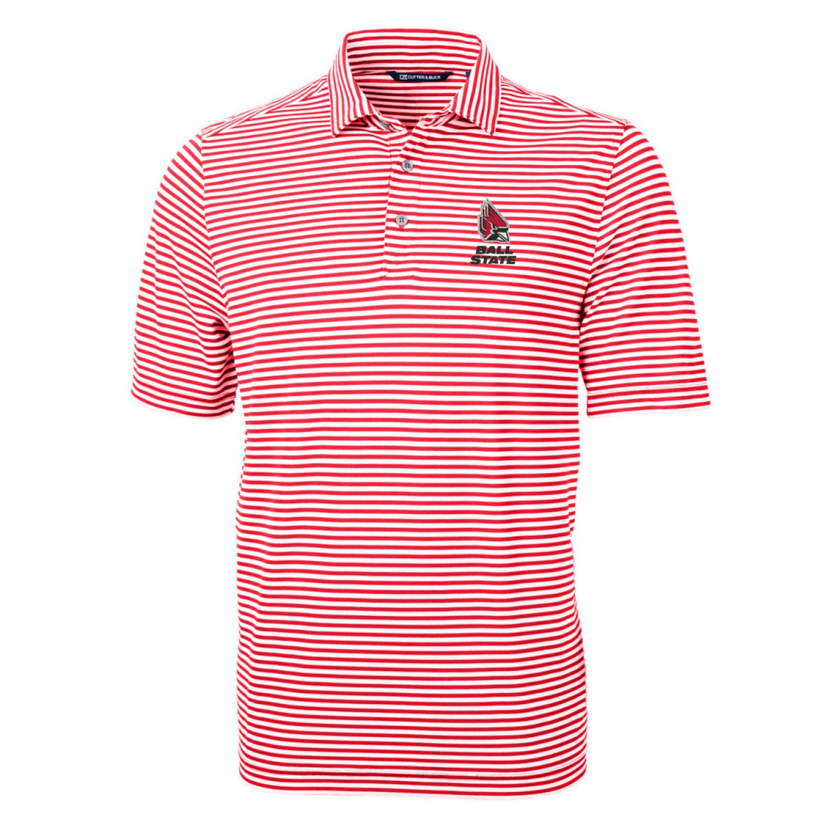 BSU Cardinals Men's Cutter & Buck Virtue Stripe Polo – Gameday Spirit ...