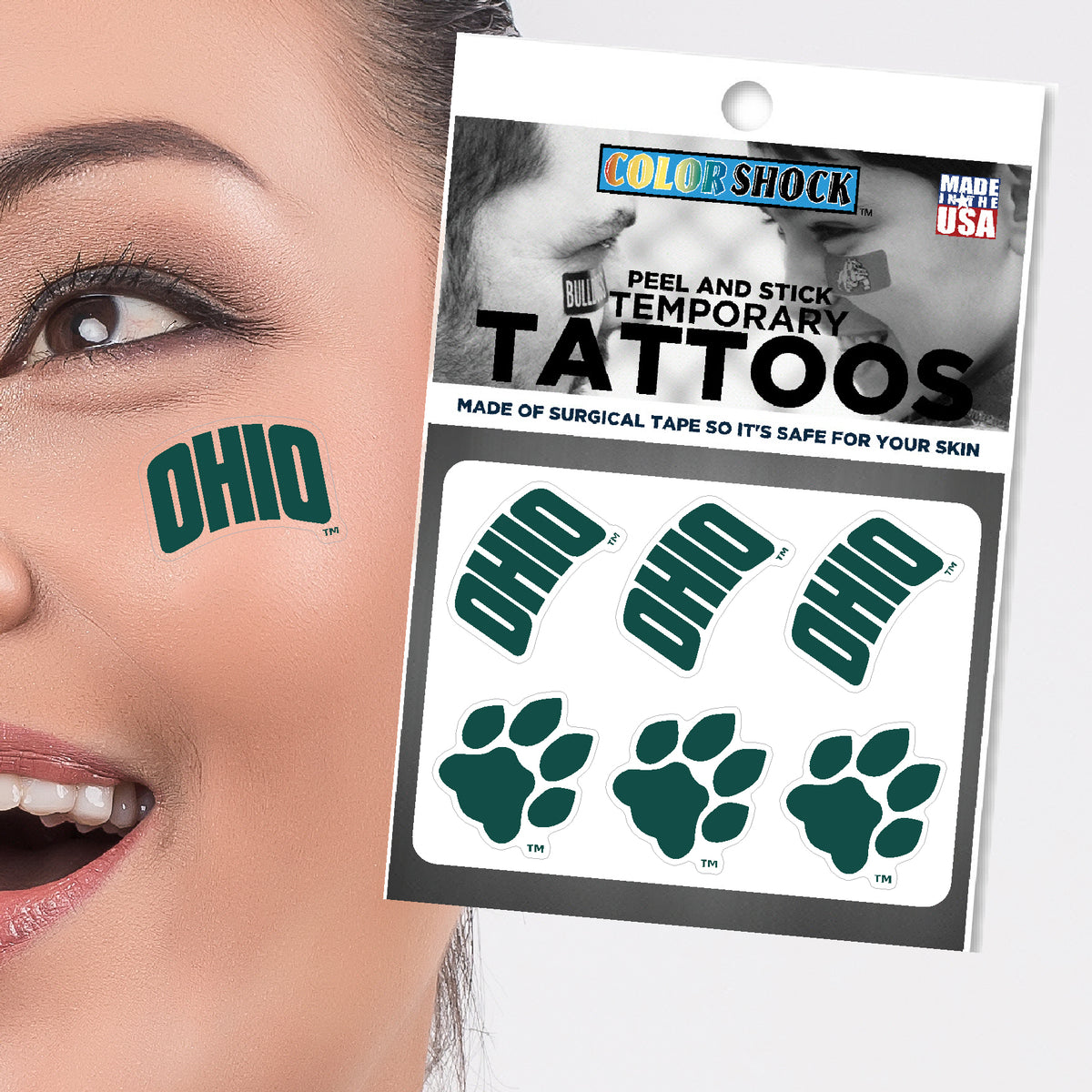Ohio Face Decals in Green – Gameday Spirit Fanstore