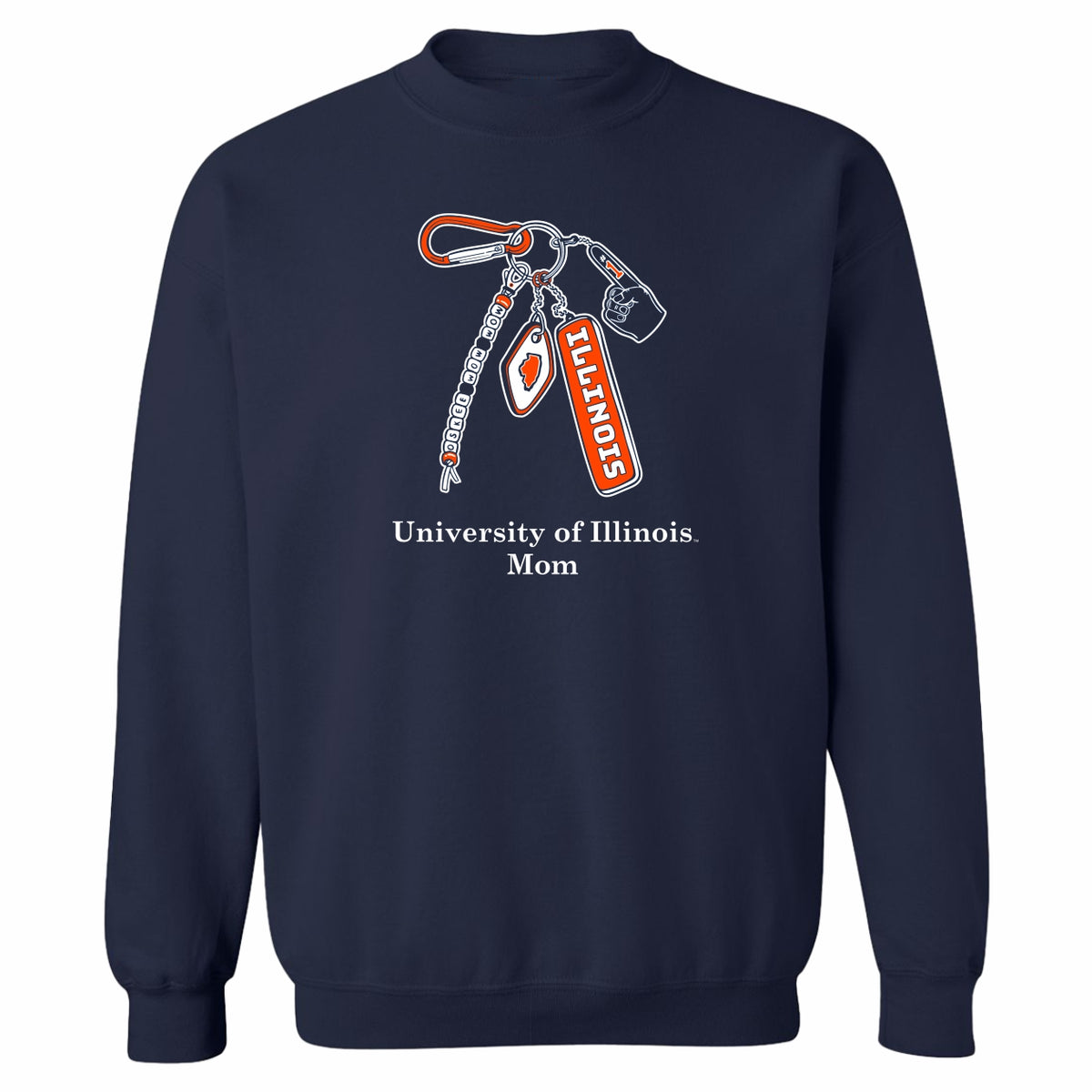 Illinois Fighting Illini Mom Sweatshirt Navy Keychain Crew – Gameday ...