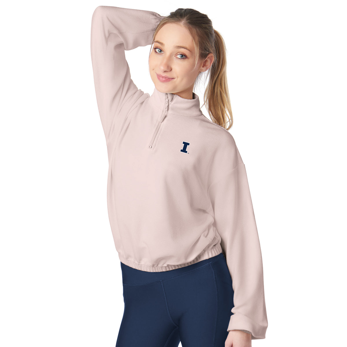 Illinois Pullover Women's Light Pink Quarter-Zip – Gameday Spirit Fanstore