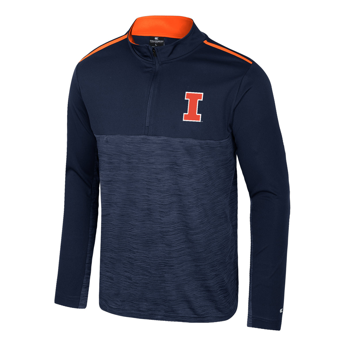 Illinois Quarter-Zip Men's Navy/Orange Heather Block I – Gameday Spirit ...