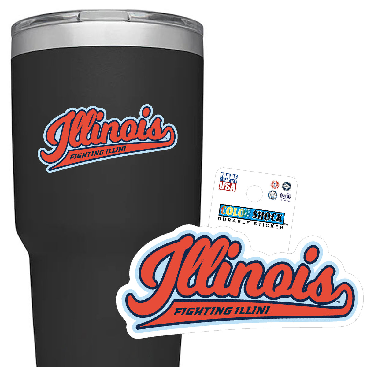 Illinois Fighting Illini Script Durable Decal Sticker – Gameday Spirit ...