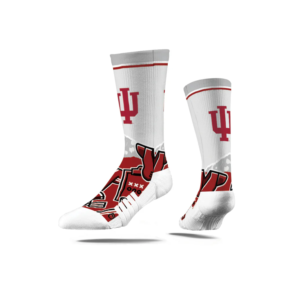 Indiana Socks White Football IU Trident – Gameday Spirit Fanstore