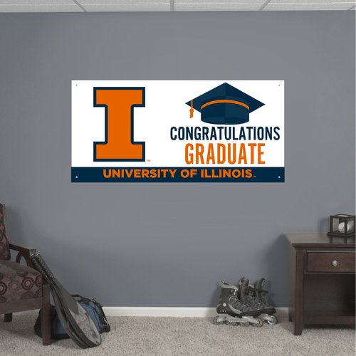 CONGRATULATIONS GRADUATE UNIVERSITY OF ILLINOIS 4X8 BANNER – Gameday ...