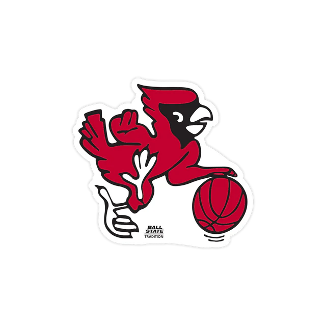 Ball State Dribbling Charlie Basketball Sticker – Gameday Spirit Fanstore