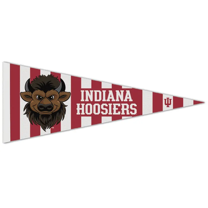 Indiana Hoosier the Bison Striped Pennant – Gameday Spirit Fanstore