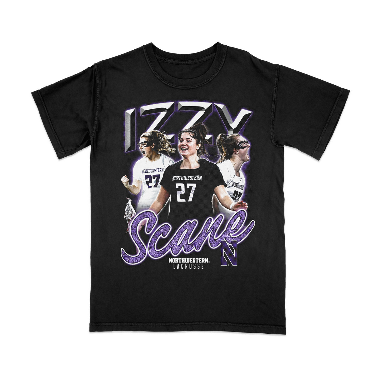 Northwestern Wildcats Izzy Scane #27 Lacrosse T-Shirt – Gameday Spirit ...