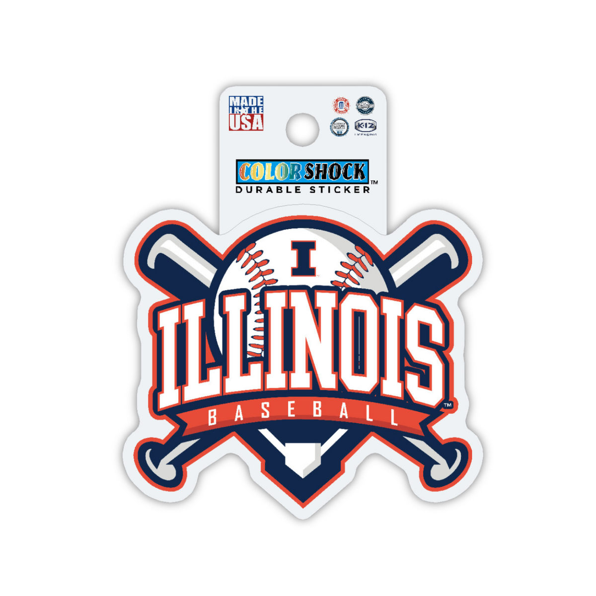 Illinois Fighting Illini Baseball Durable Decal – Gameday Spirit Fanstore