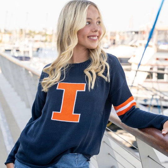 Illinois Fighting Illini Women's Navy Sweater – Gameday Spirit Fanstore