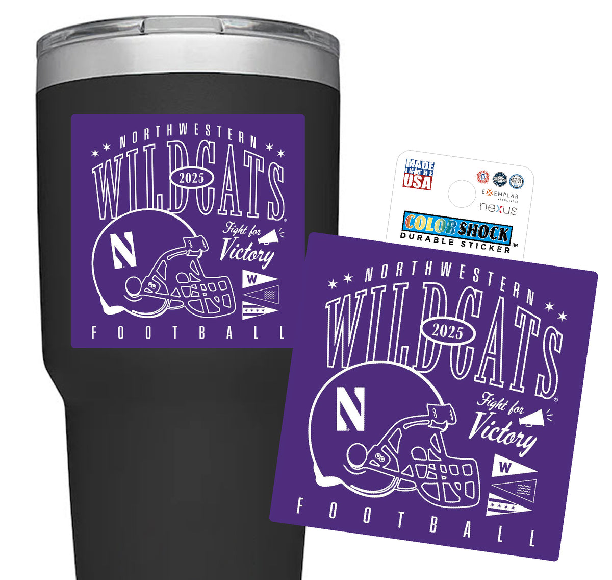 Northwestern Football Sticker Fight For Victory – Gameday Spirit Fanstore