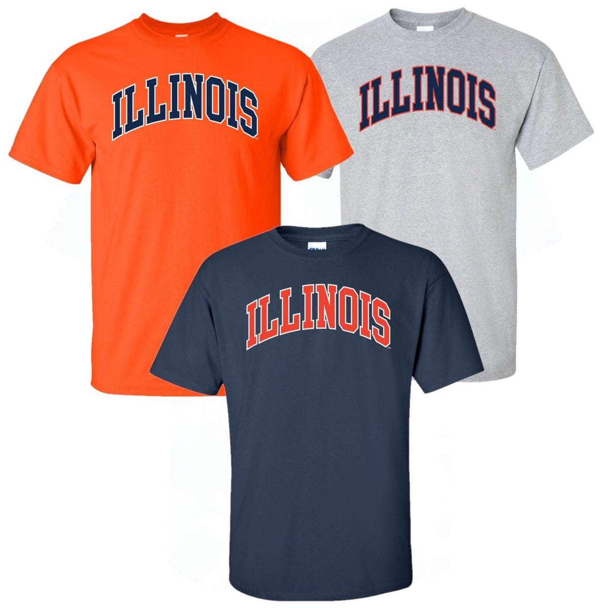 Illinois Fighting Illini 2 Color Arch T-Shirt – Gameday Spirit Fanstore