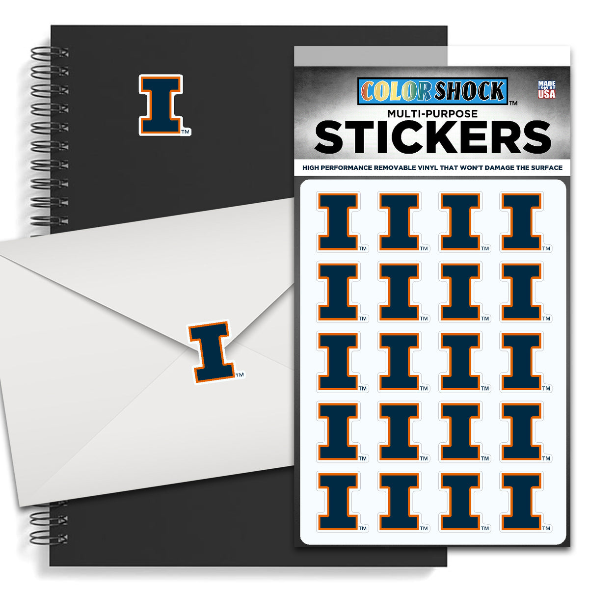 ILLINOIS FIGHTING ILLINI STICKER SHEET – Gameday Spirit Fanstore