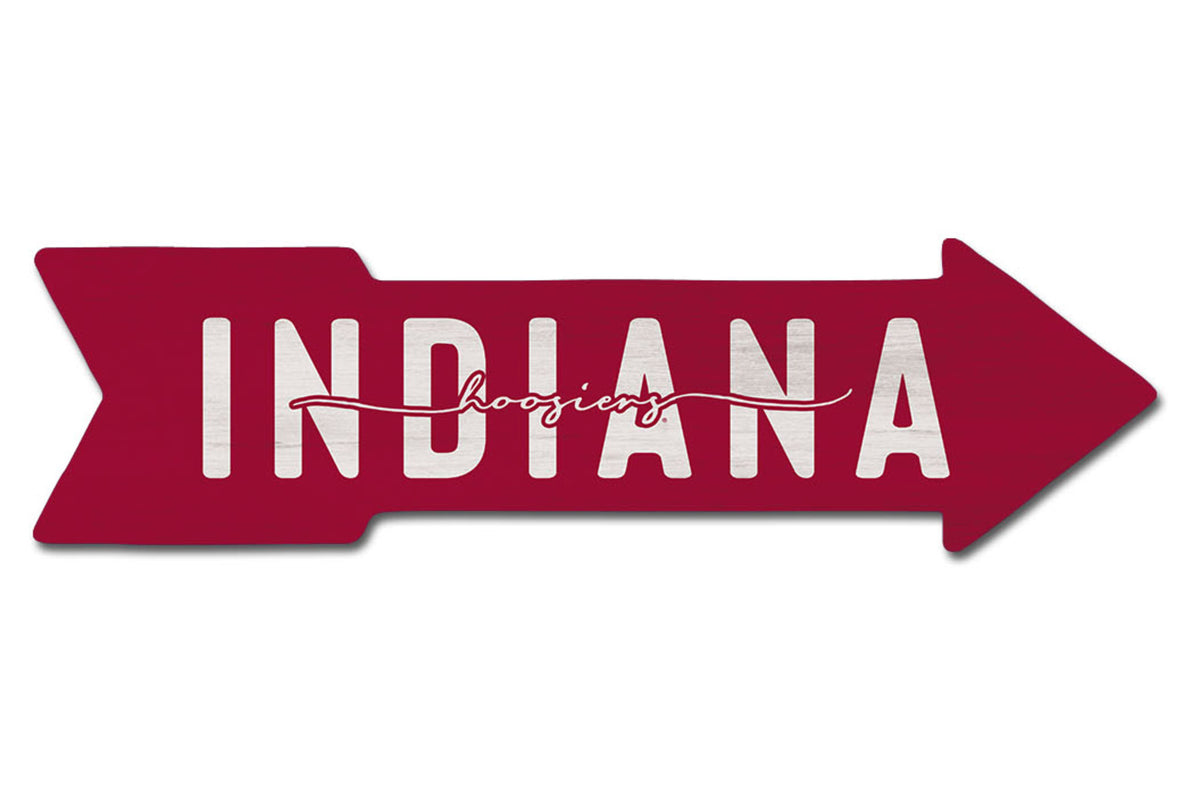 Indiana Hoosiers Cursive Arrow Sign – Gameday Spirit Fanstore